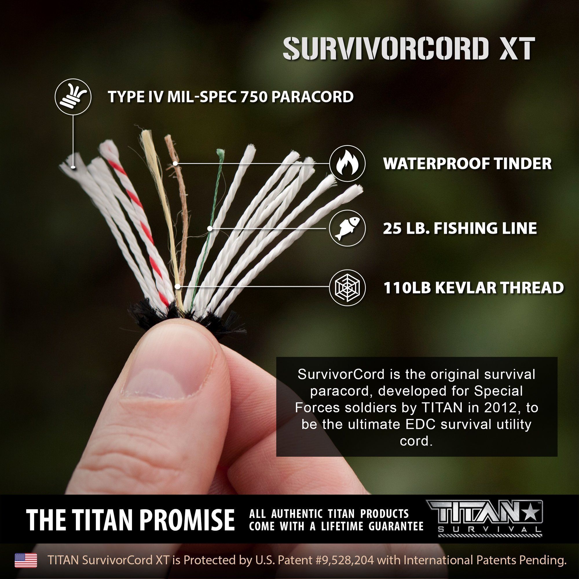 SurvivorCord XT Spool, 500 FOOT - TITAN Survival